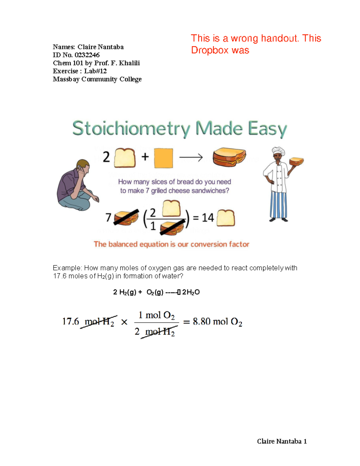 Chem 101: Stoichiometry Lab #12 - Baking Soda Decomposition Analysis ...