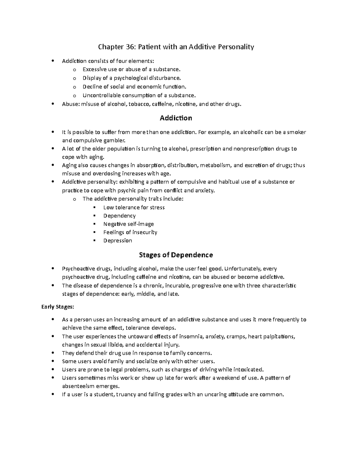 Chapter 36 Care of the Patient with Addictive Personality - Chapter 36 ...