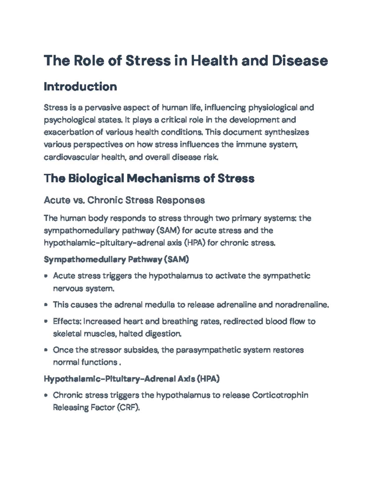 Understanding the Impact of Stress on Health and Disease: Key Insights ...