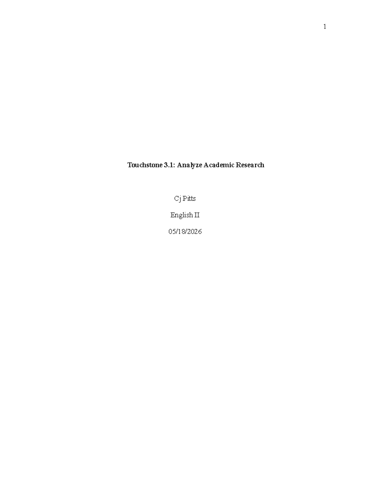 Touchstone 3.1: Analyzing Fake News in Academic Research - English II ...