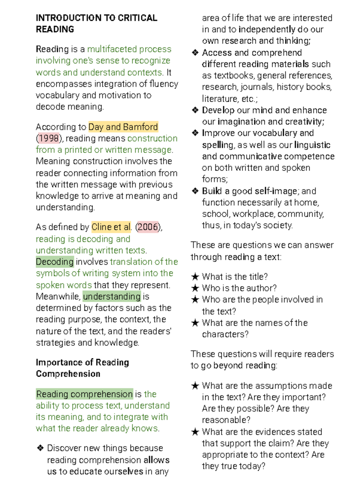 Prelim: Critical Reading, Writing, & Thinking - INTRODUCTION TO ...
