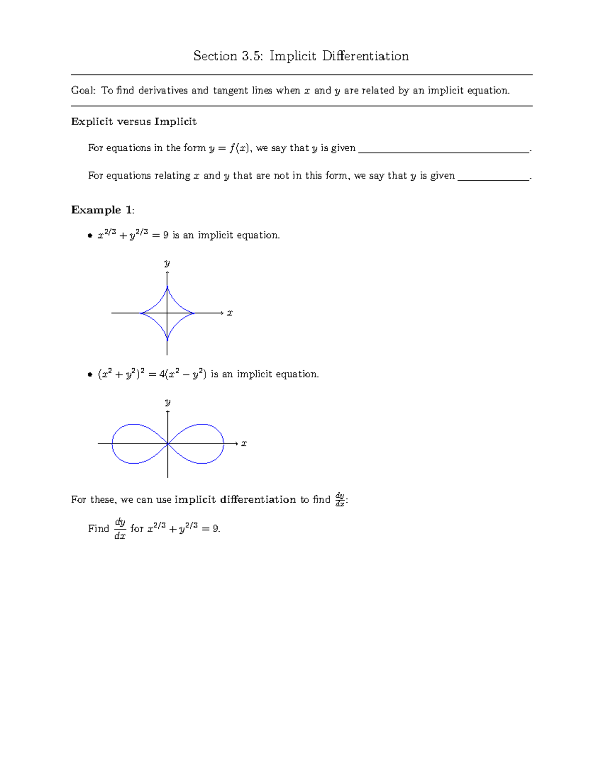 3.5 NTG - Lecture Notes on Implicit Differentiation and Derivatives ...