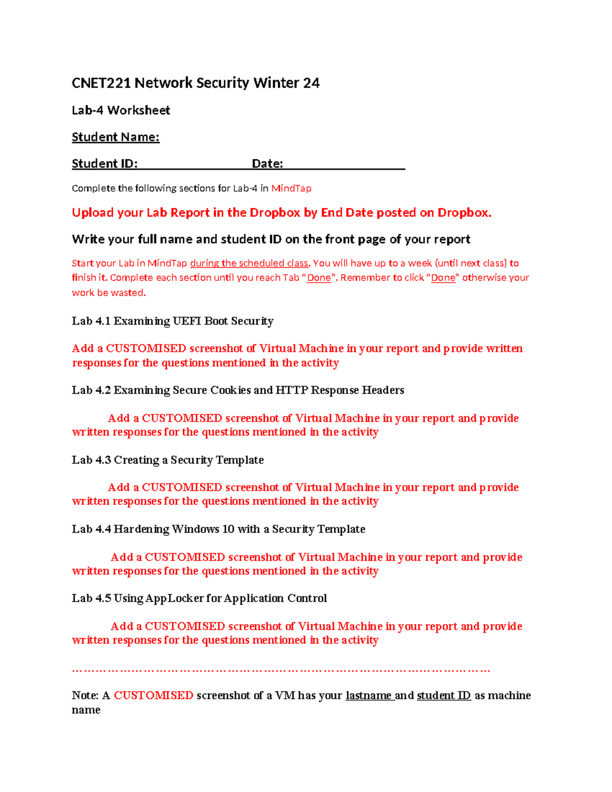 CNET221 Lab-4 Worksheet: Network Security Winter 24 Guide - Studocu
