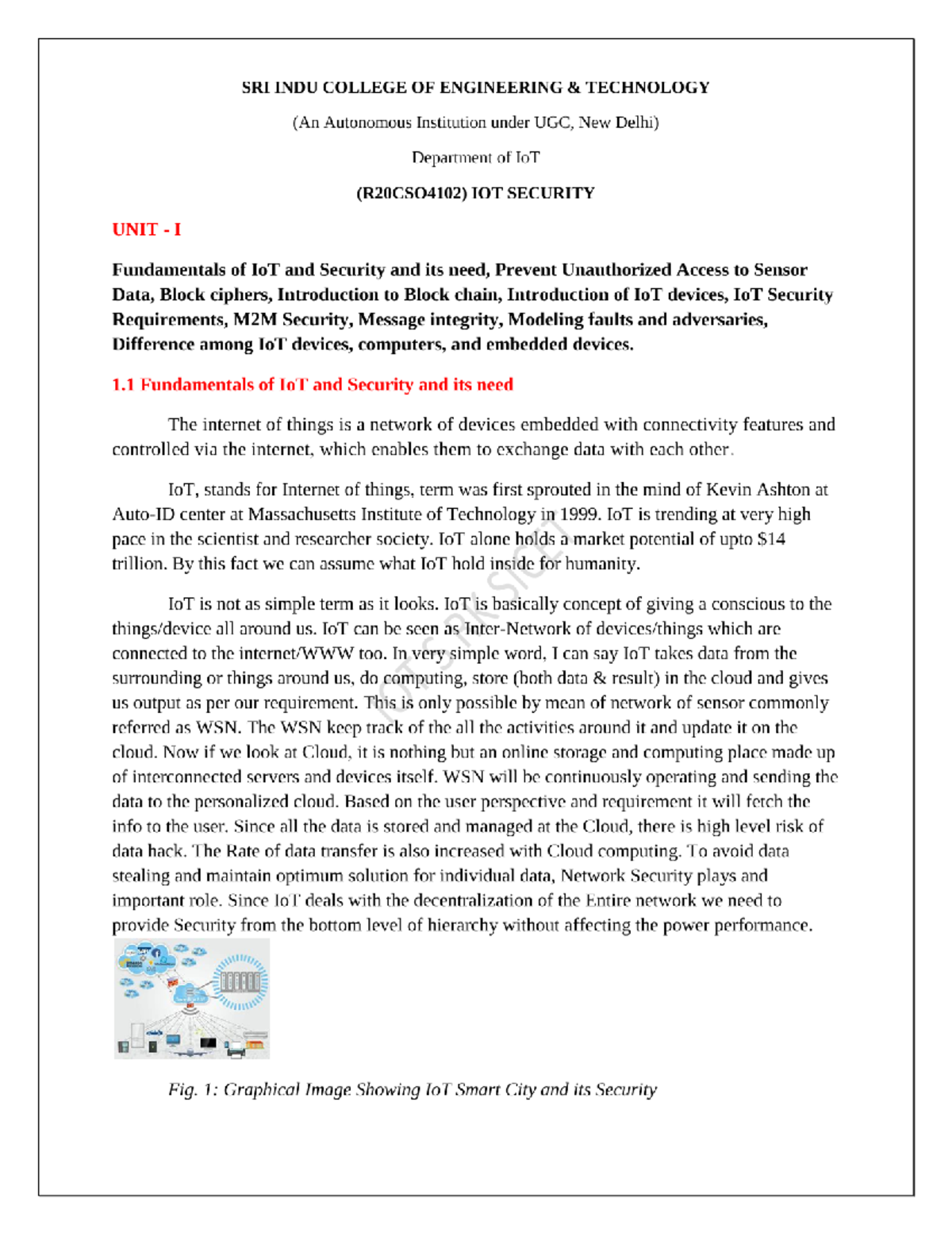 Unit I: IoT Security Fundamentals & Blockchain Overview (R20CSO4102 ...