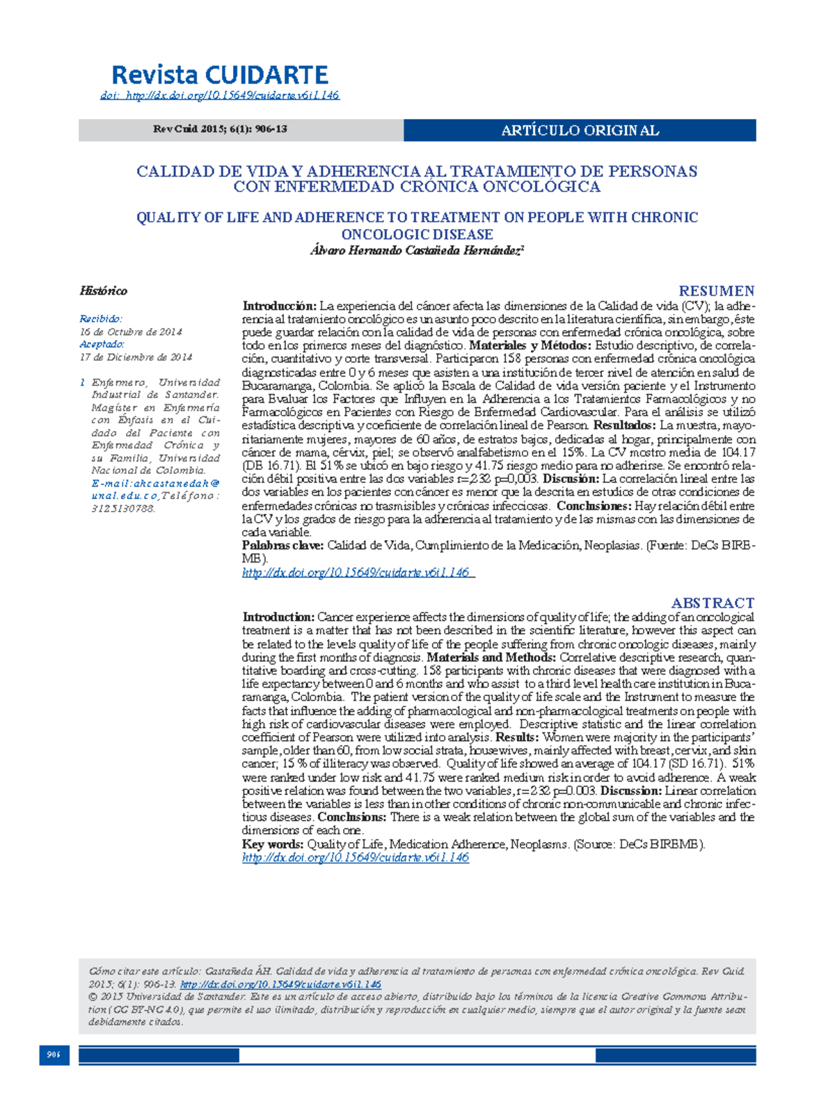 Articulo Histograma - Calidad de vida y adherencia al tratamiento de ...