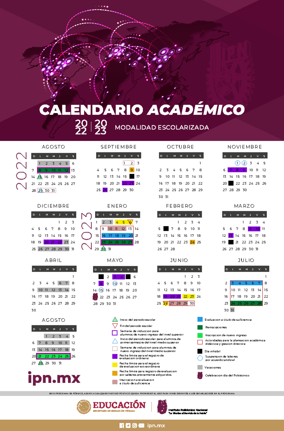 Calendario Académico IPN 2022-2023 Modalidad Escolarizada - Studocu