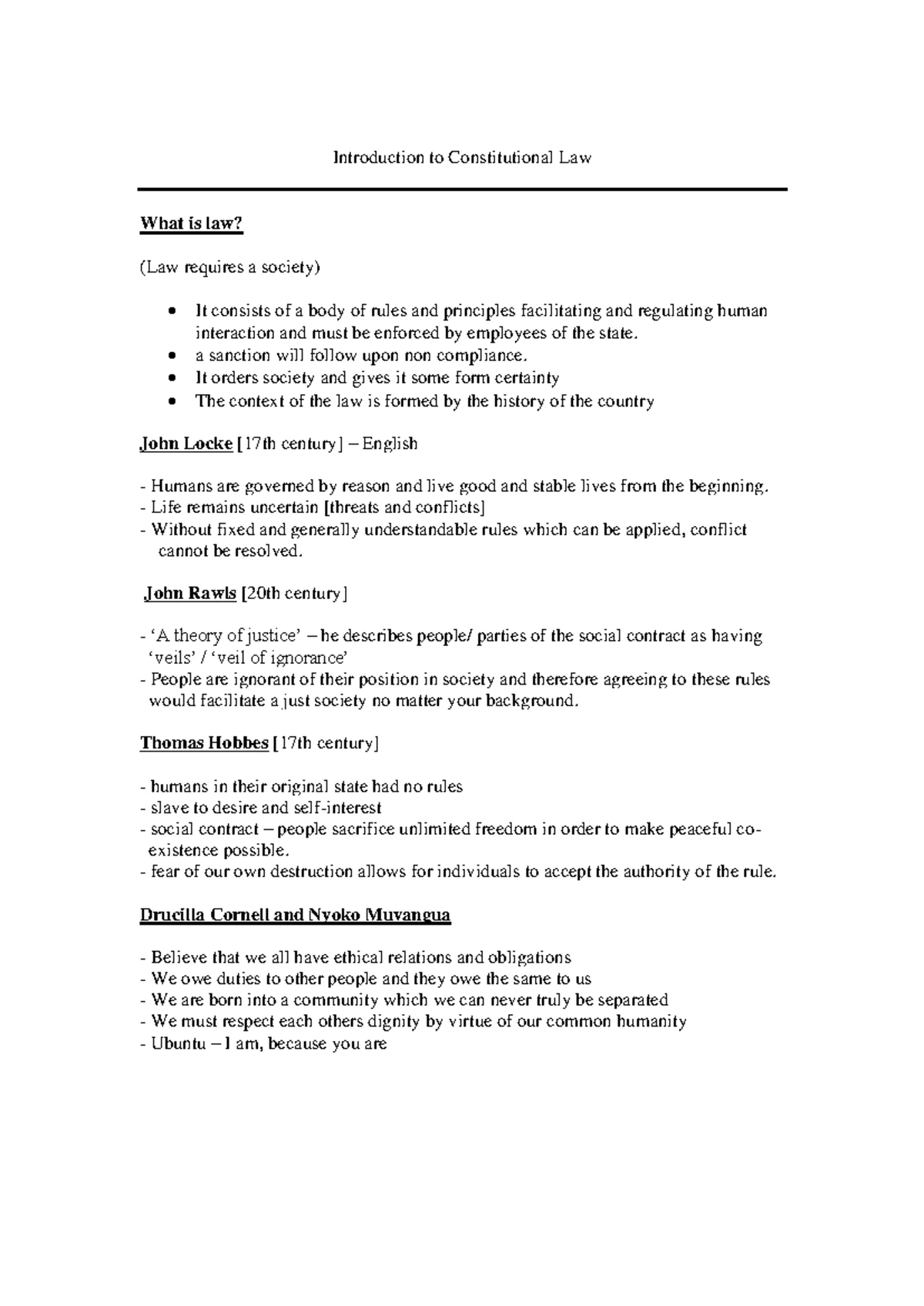 Summary of chapter 1 for test 1 - Introduction to Constitutional Law ...