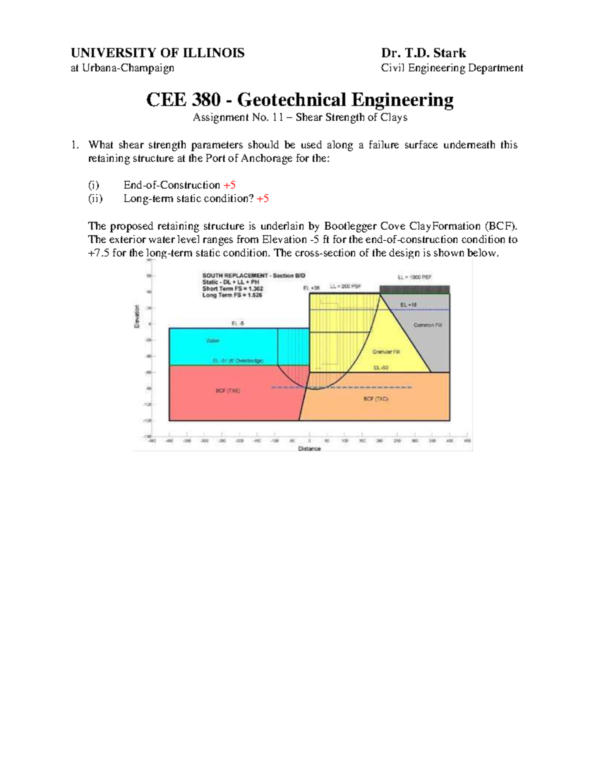 CEE 380 Assignment 11: Shear Strength of Clays in Geotechnical ...