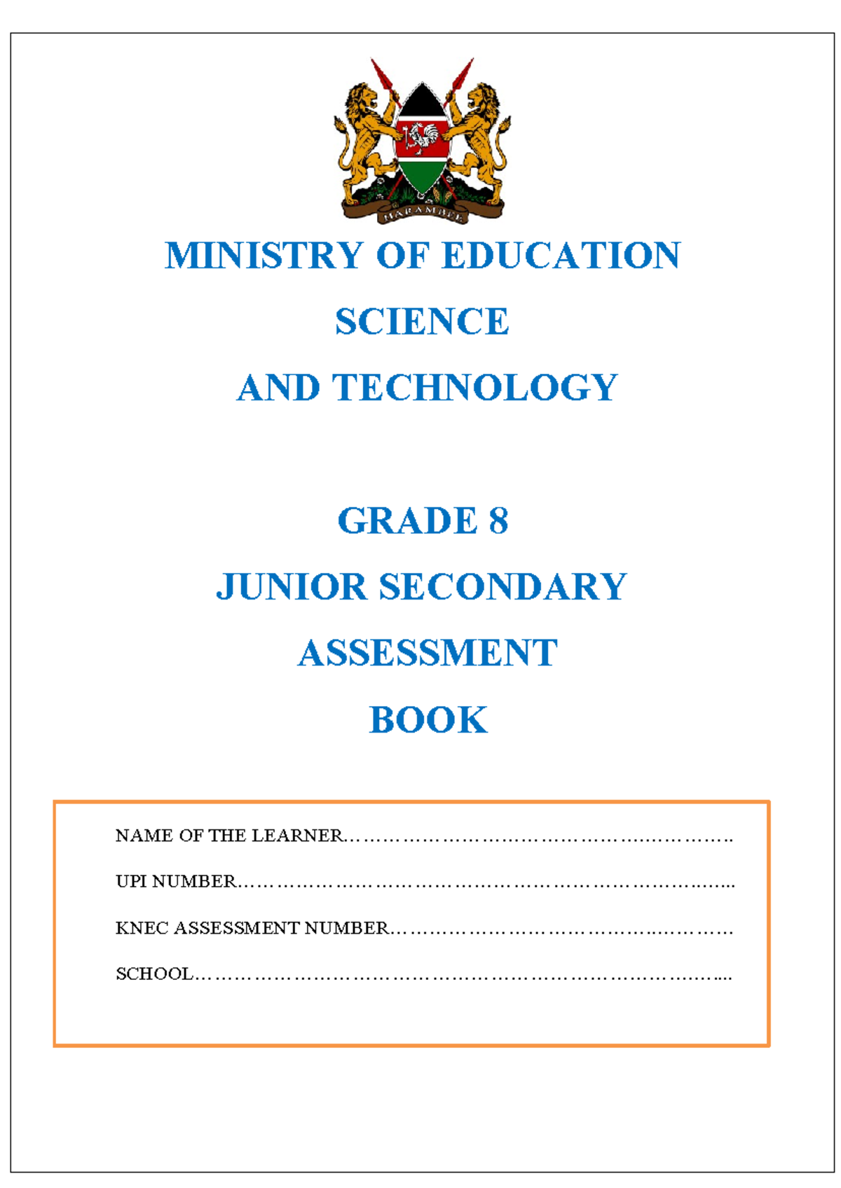 GRADE 8 ASSESSMENT BOOK: Comprehensive Review of Subjects and ...