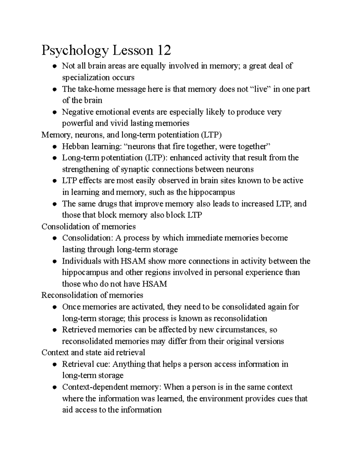 Psychology Lesson 12: Understanding Memory Mechanisms & Retrieval Cues ...