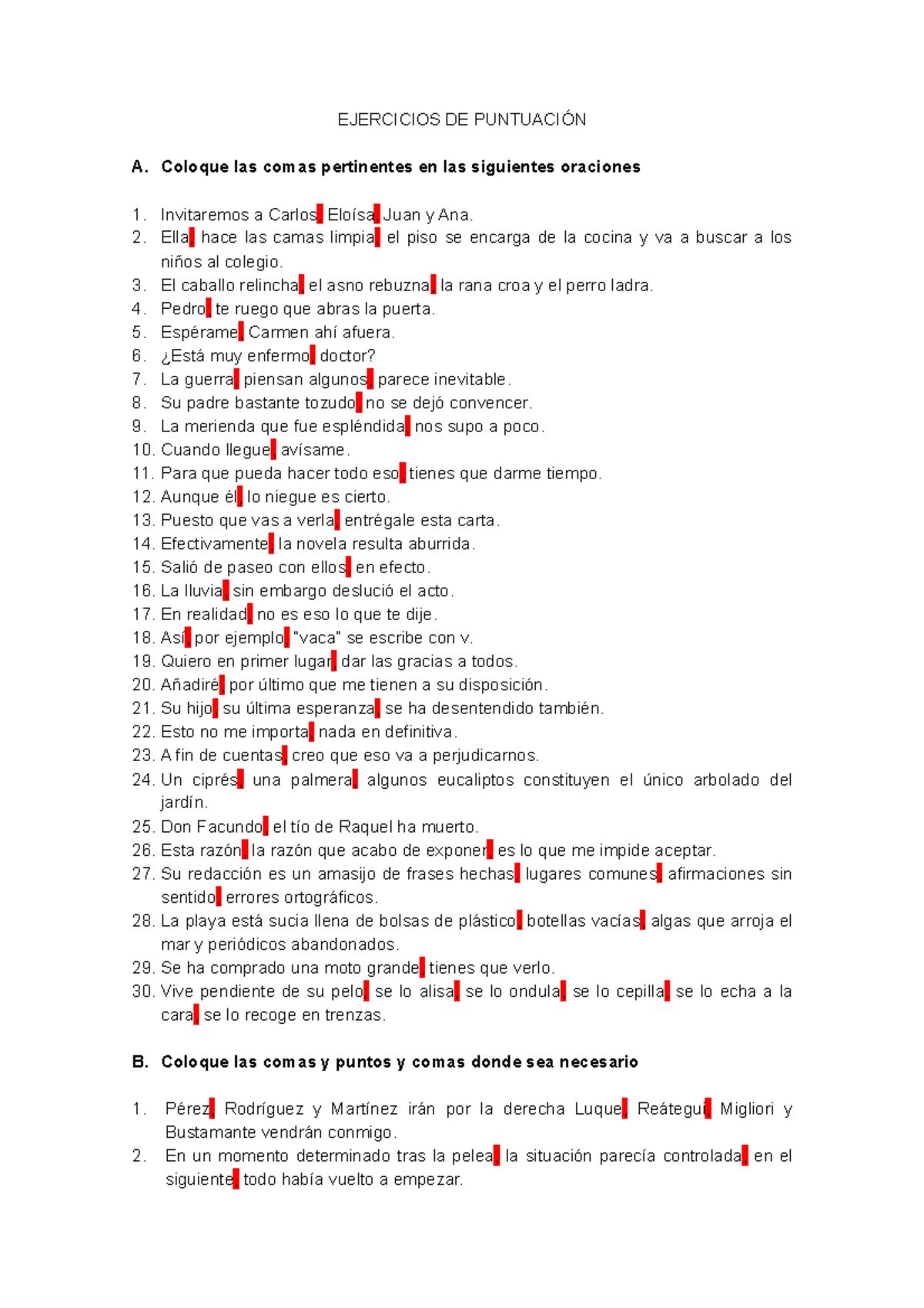 2 Ejercicios DE Puntuación (coma, punto y coma) (Día 6) (1)Jc ...