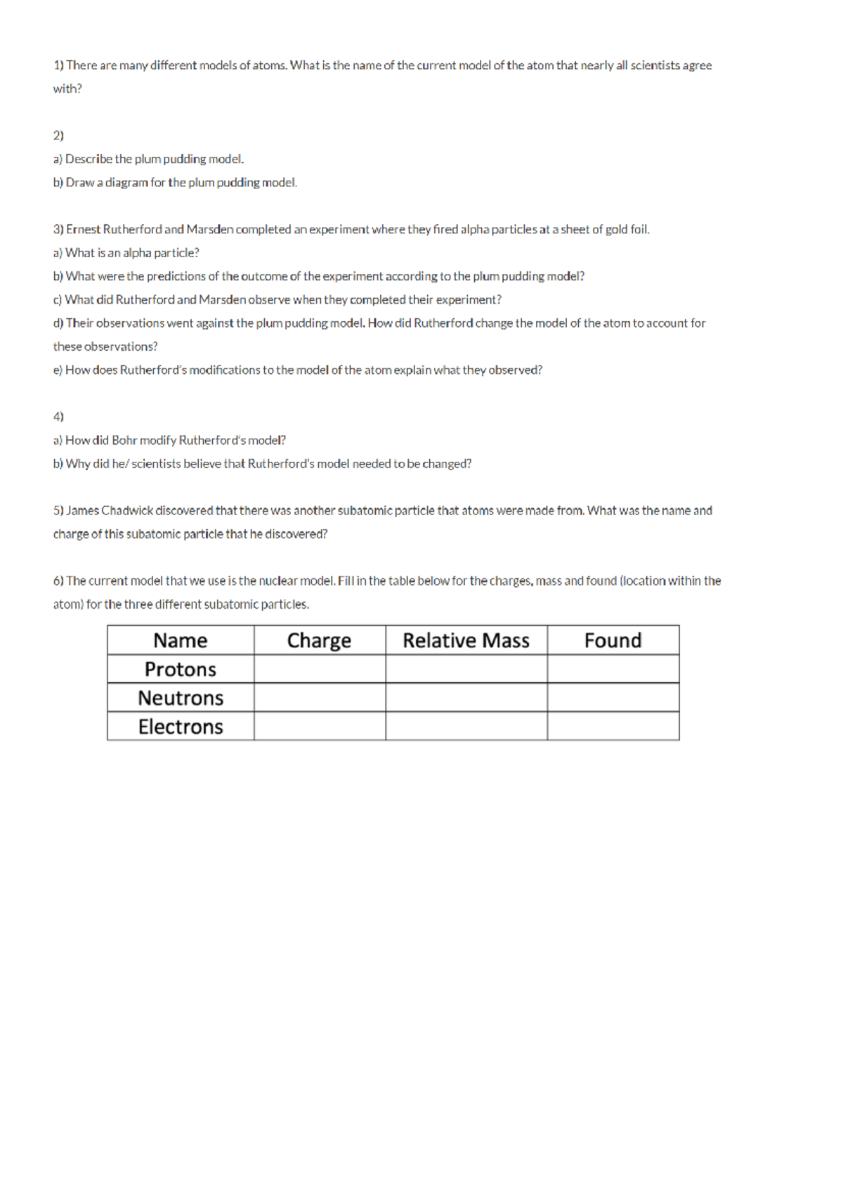 Revision Notes for Unit 1: Atomic Models & Isotopes (Course Code: C1 ...