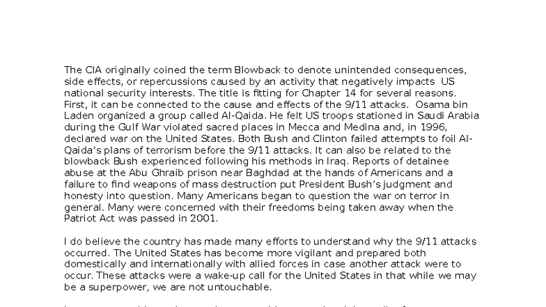 CIA Blowback: Unintended Consequences of US Actions - Module 7 ...