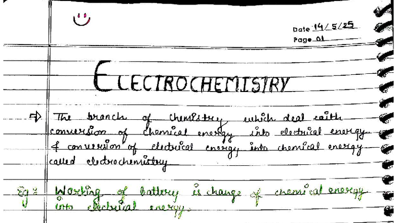 Electrochemistry: Key Concepts and Redox Reactions (CHEM 101) - Studocu