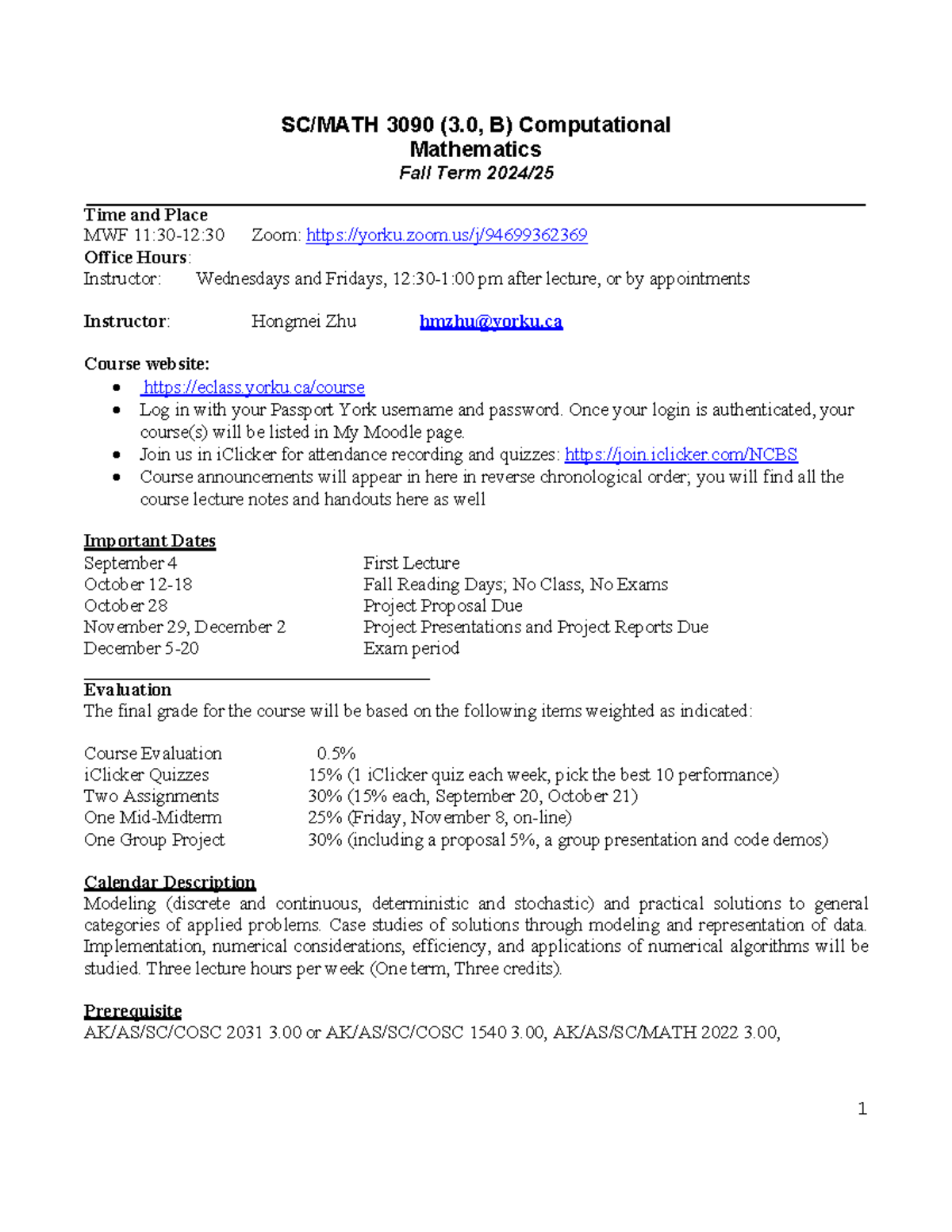 3090 F2024 Syllabus: Computational Mathematics Overview and Course ...