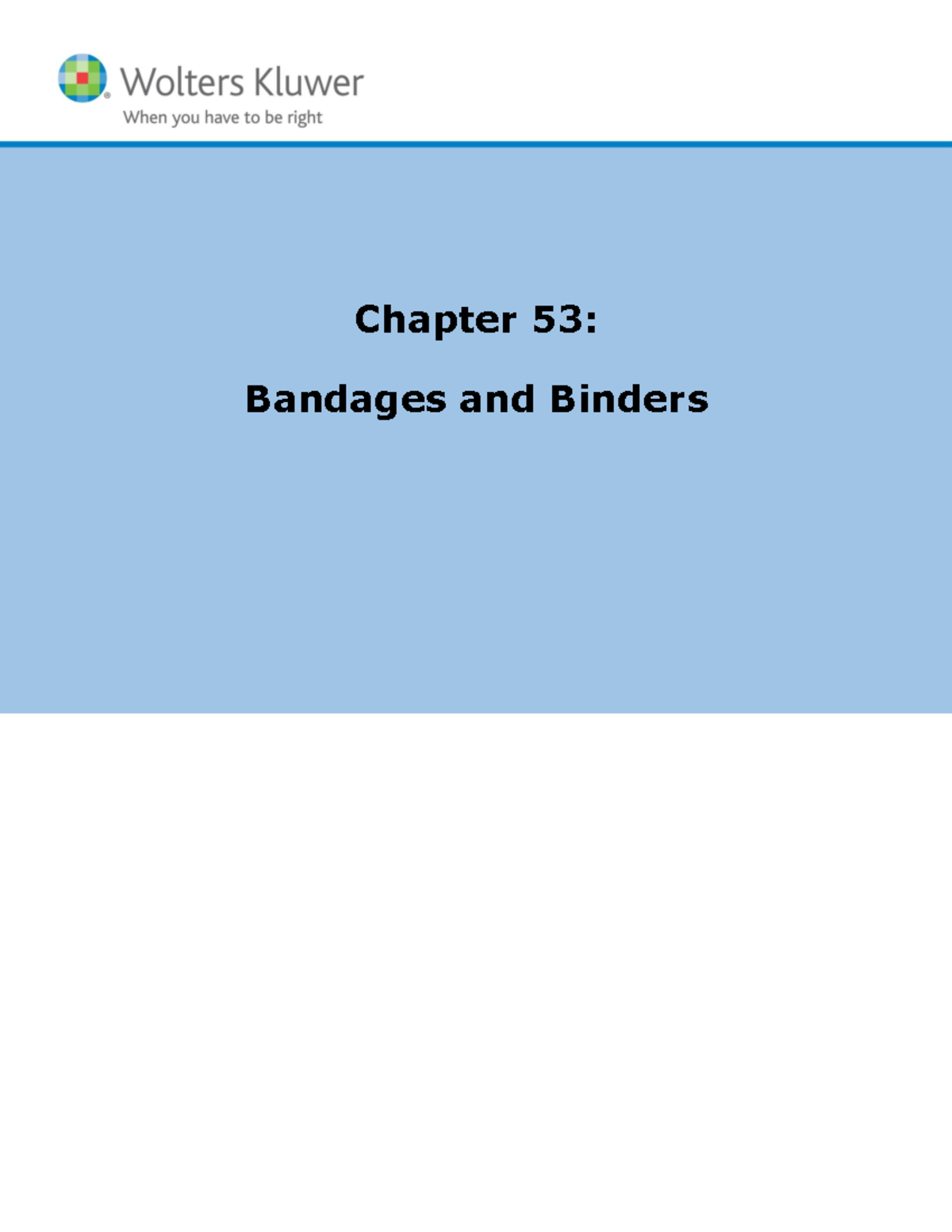 Chapter 53: Nursing Notes on Bandages & Binders Techniques - Studocu