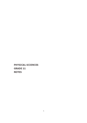 Physical Sciences Notes - Grade 11 - PHYSICAL SCIENCES GRADE 11 NOTES 1 ...