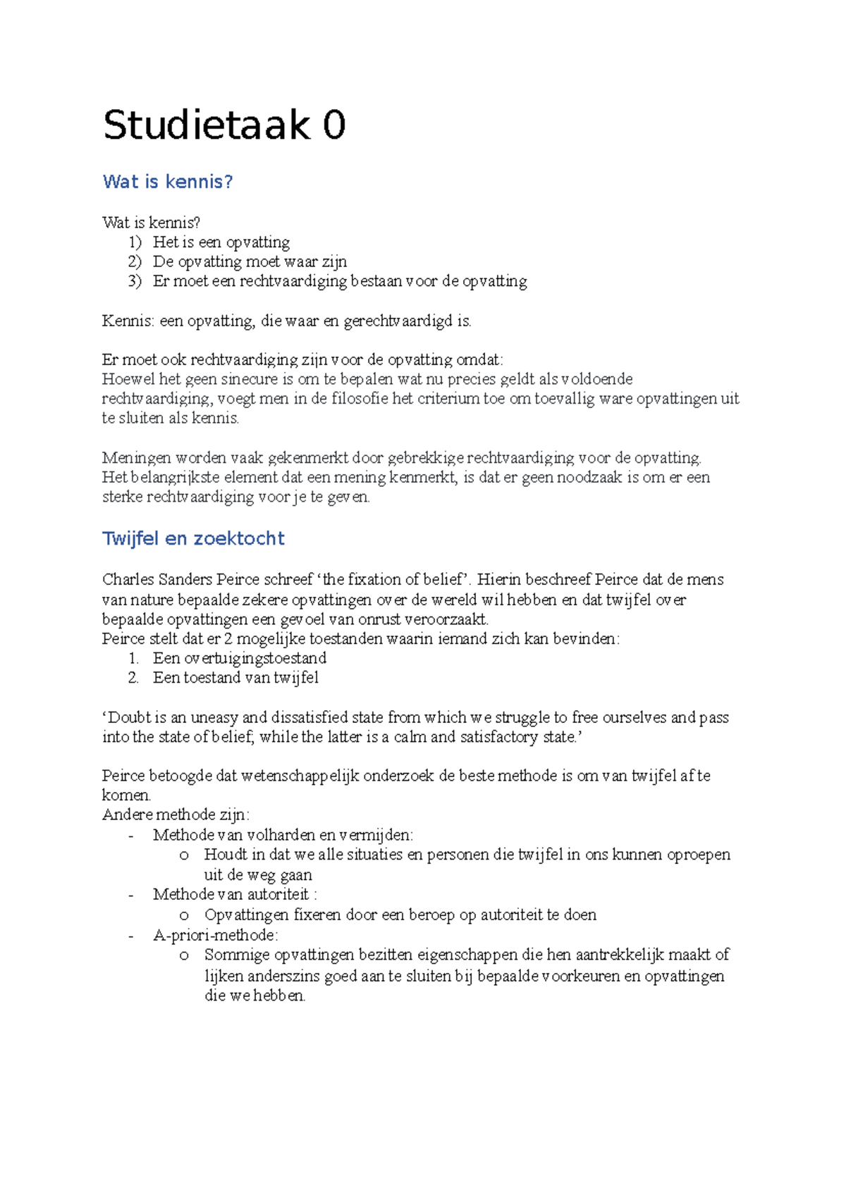 Studietaak 0: Wat is Kennis? Een Inleiding tot de Wetenschappelijke ...
