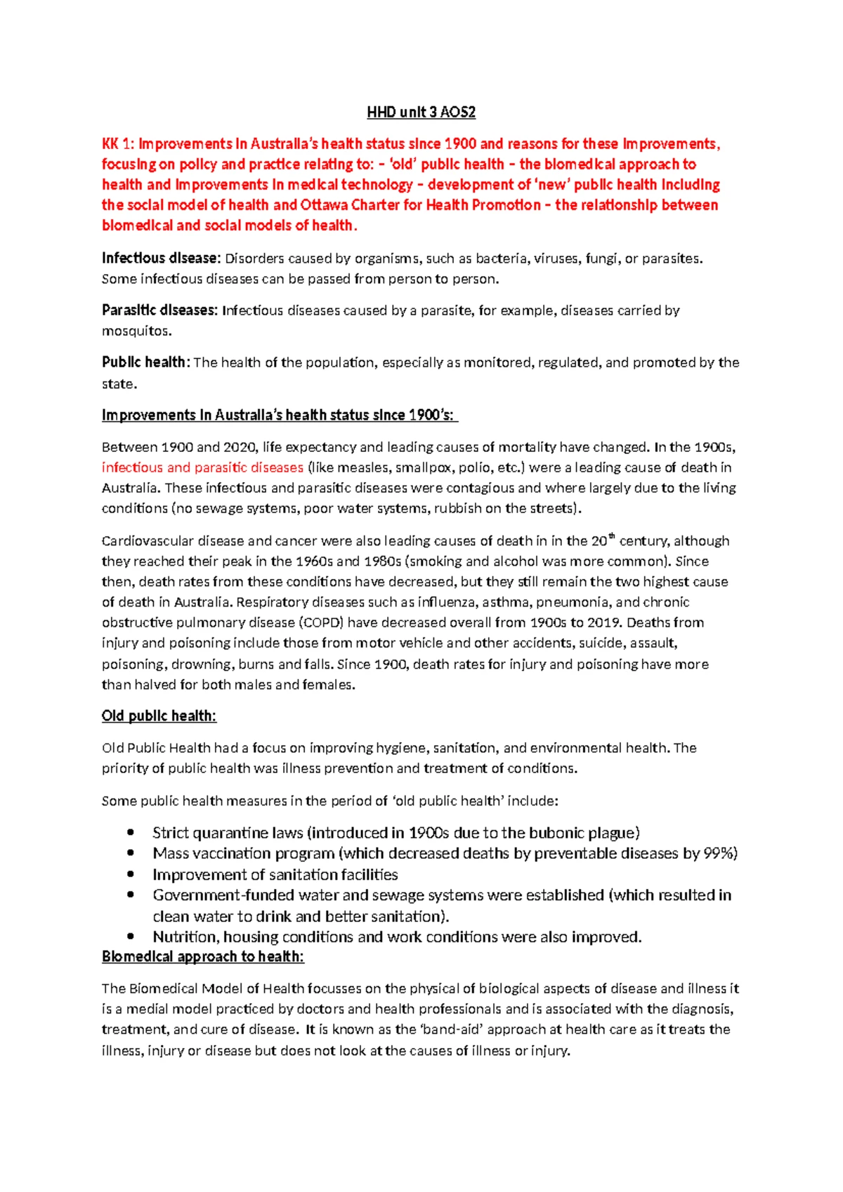 Health Status Definitions: Key Concepts and Metrics - Studocu
