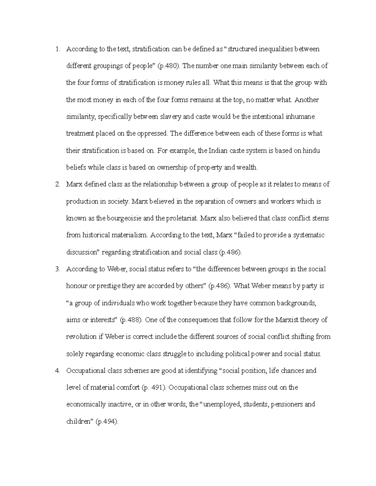 Social Stratification and Class Structures - SC Giddens Ch 12 Notes ...