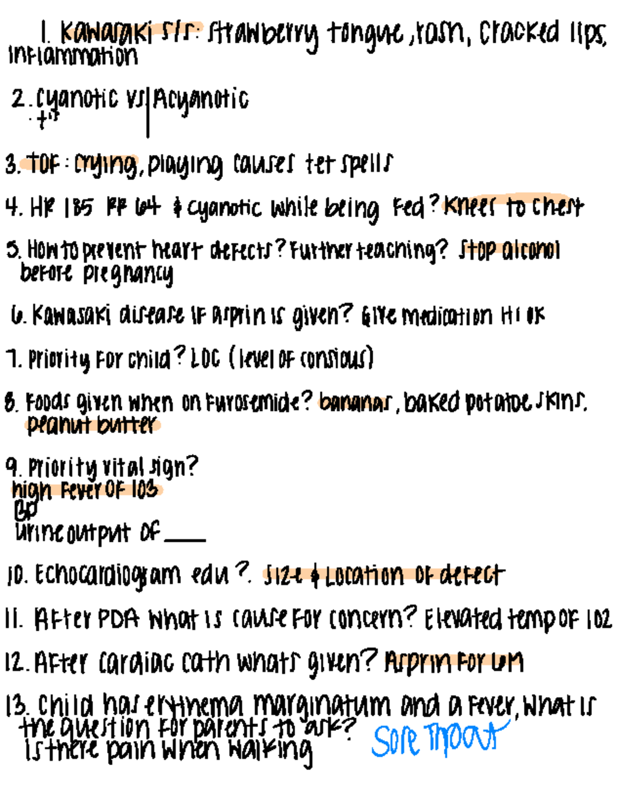 Kawasaki Disease & Congenital Heart Defects: Key Nursing Insights - Studocu