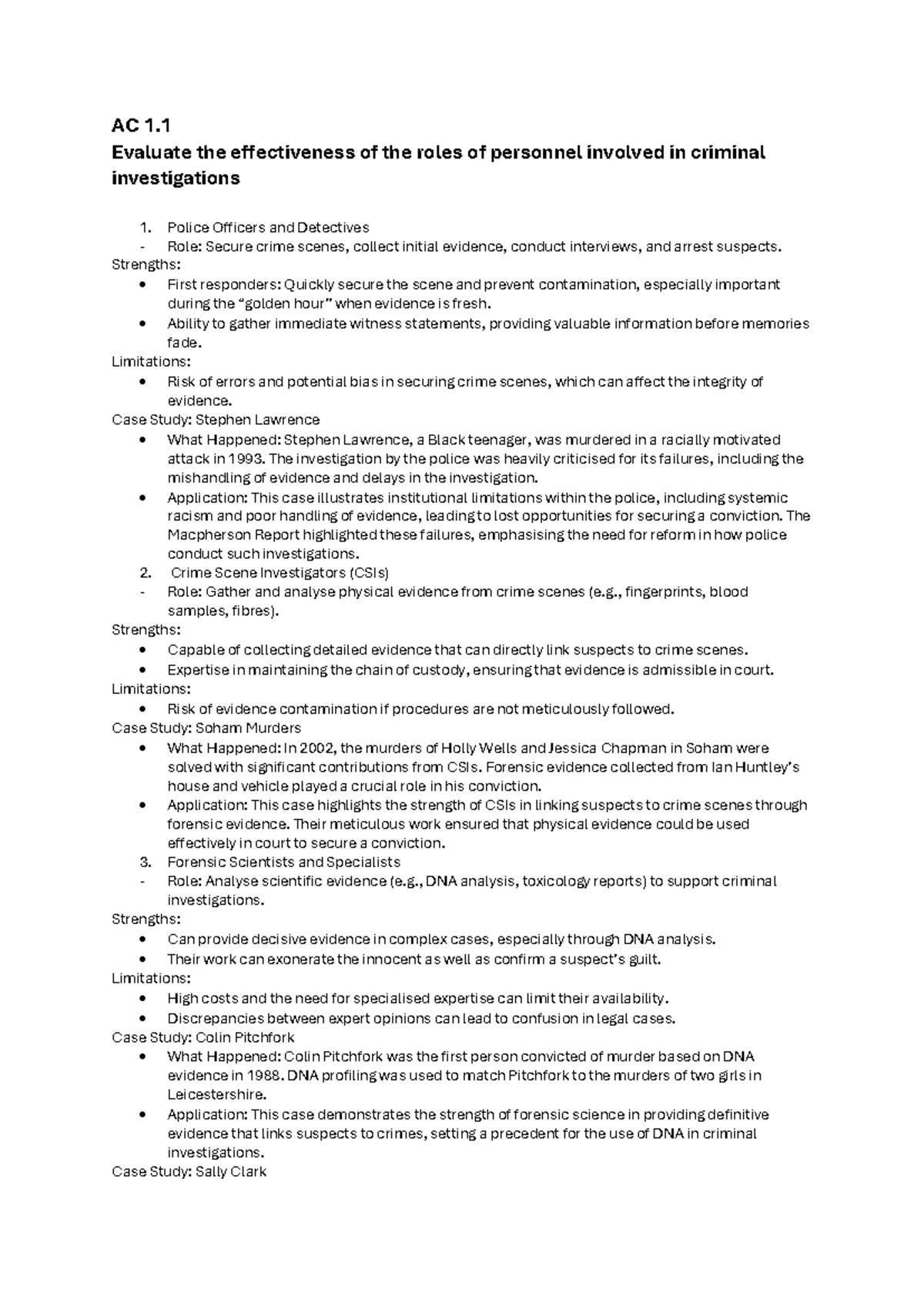 Crim u1 - Criminology WJEC Unit 1 Final Exam Notes - They may regard ...