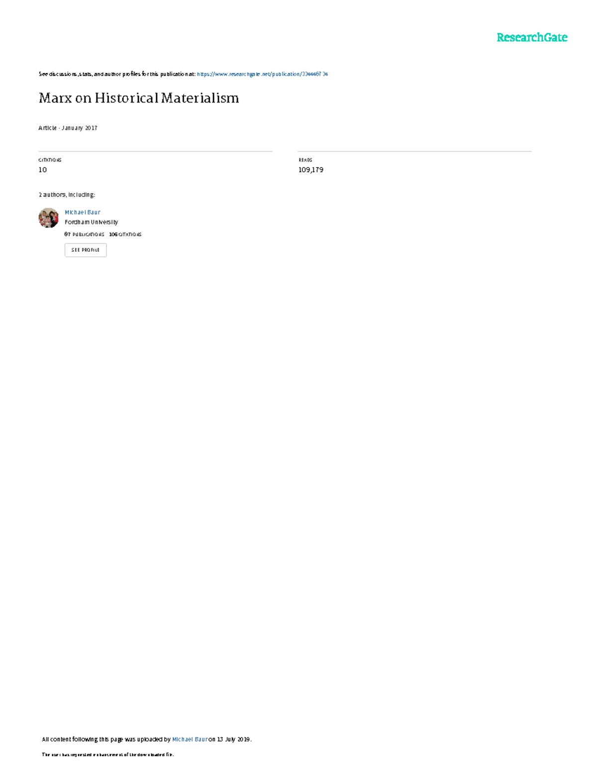 Marx's Theory of Historical Materialism: An In-Depth Analysis - Studocu