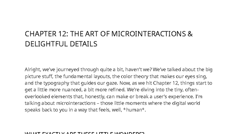 UX UI Design Principles: Chapter 12 - The Art of Microinteractions - Studocu