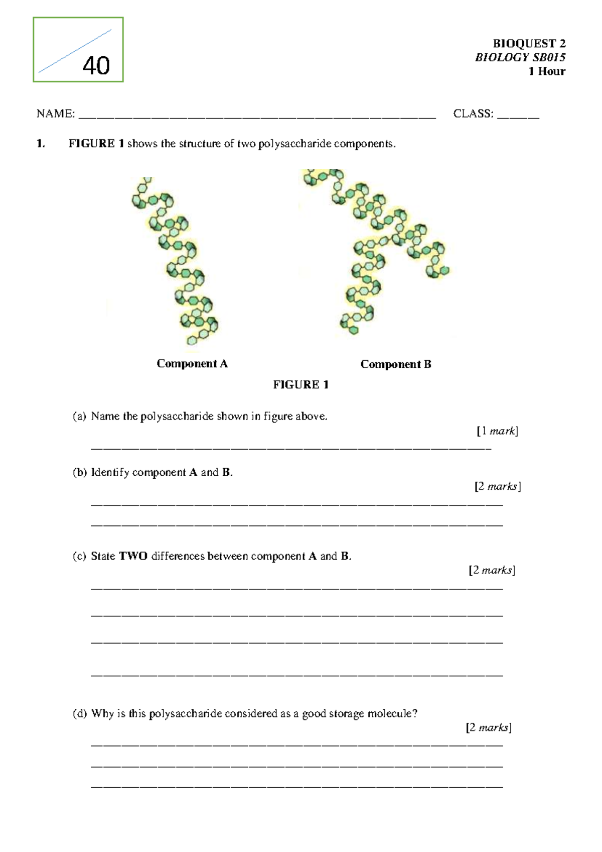 BIO095 Biology SB015 Practice Questions and Answers - Studocu