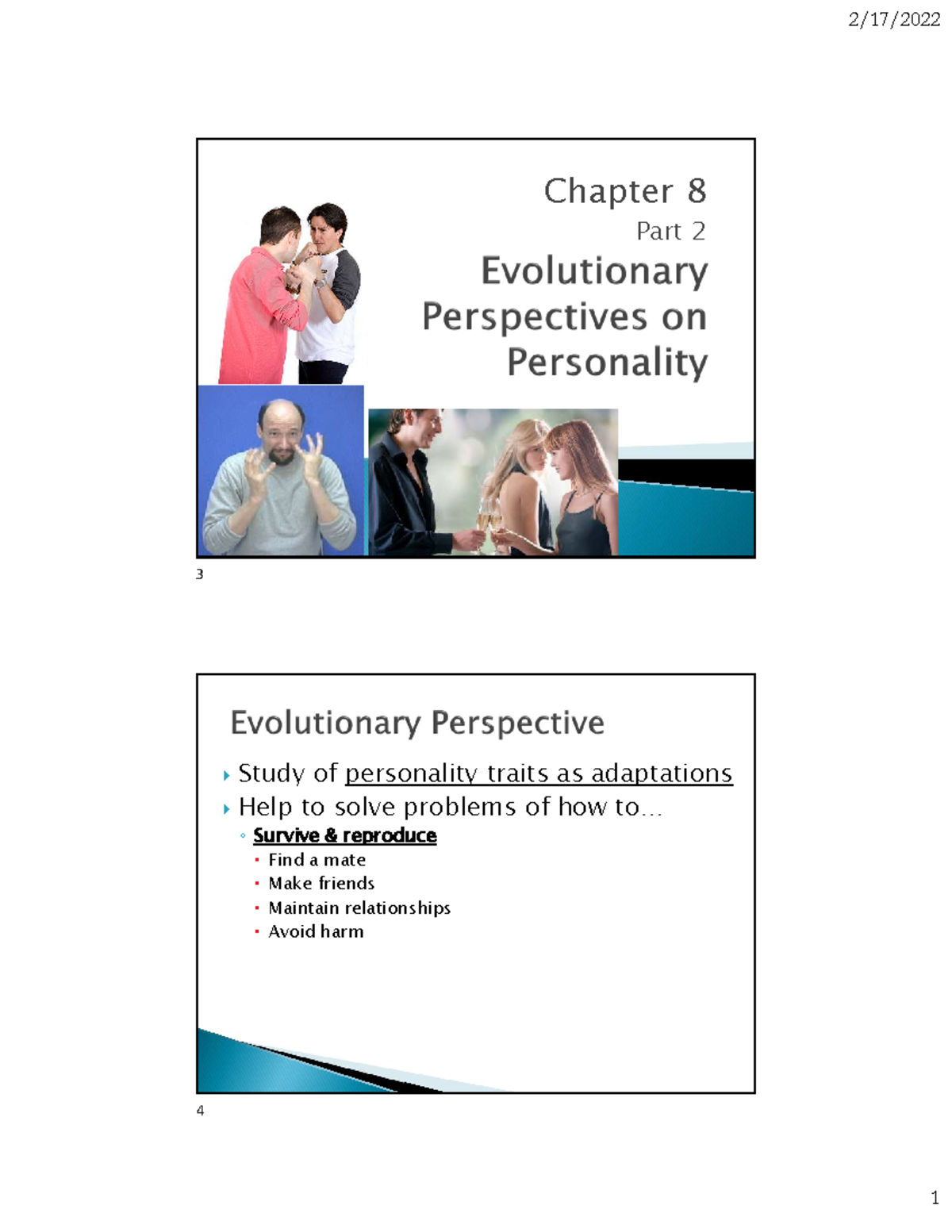 Chapter 8 - Part 2: Evolutionary Adaptations of Personality Traits ...
