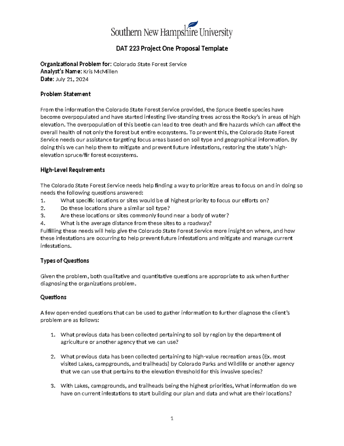 DAT 223 Project One Proposal Template - DAT 223 Project One Proposal ...