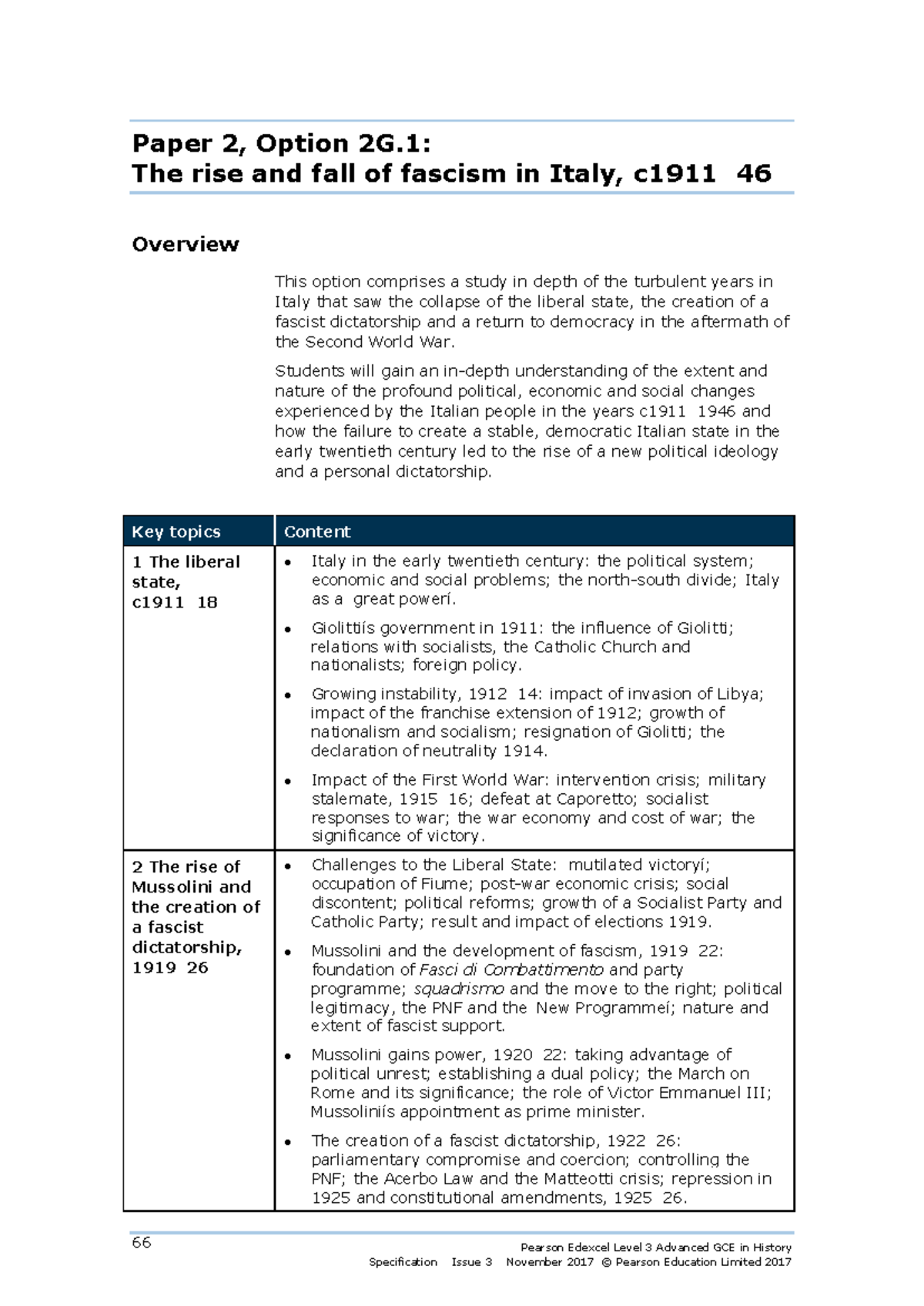 A Level History Outline: The Rise and Fall of Fascism in Italy - Studocu