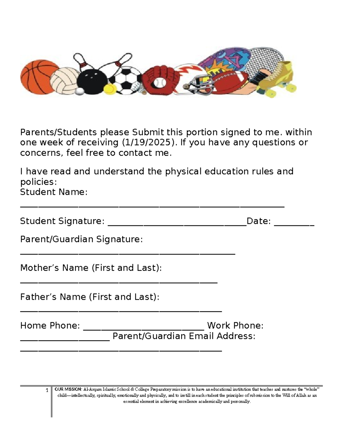 Parent/Guardian Sign-In Form - Al-Arqam Islamic School - Studocu