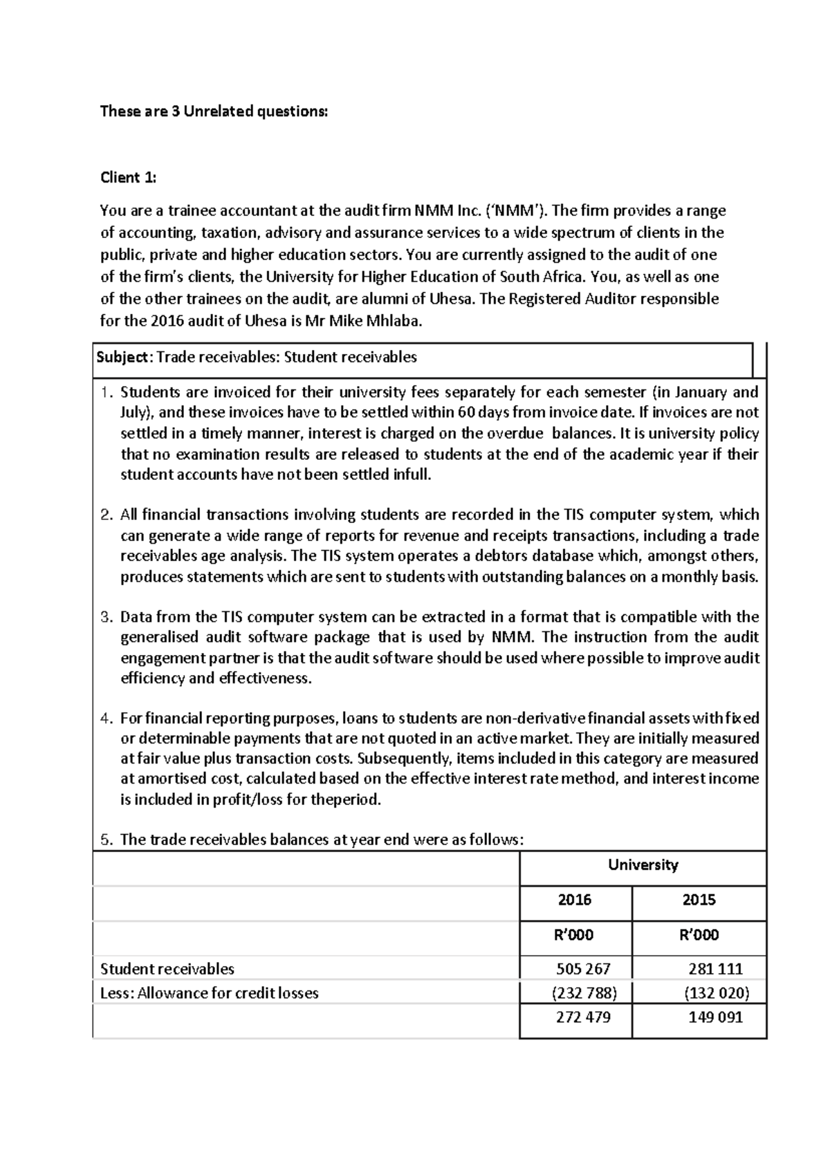 PGDA EXAM Practice: Audit Procedures for Trade Receivables and Leases ...
