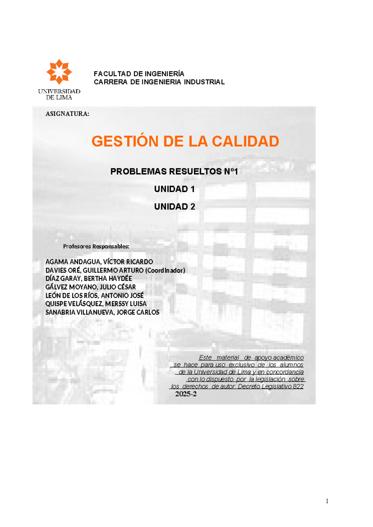 2026-1 Problemas Resueltos en Gestión de la Calidad - Unidades 1 y 2 ...