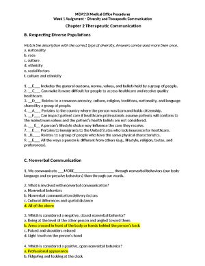 Week 6 Online Lab 15e - week 6 lab - MOA115 Medical Records and ...