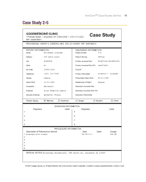 Case 1-4 - N/A - 6 SimClaim TM Case Studies: Set One © 2022 Cengage ...