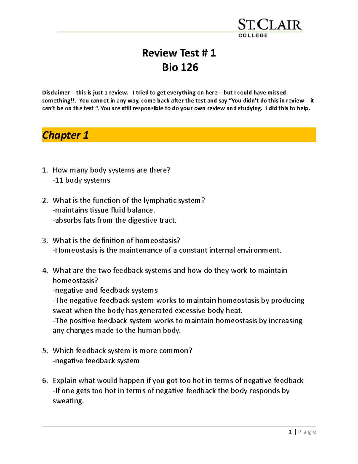 Review Test # 1 - Review Test # 1 Bio 126 Disclaimer – this is just a ...