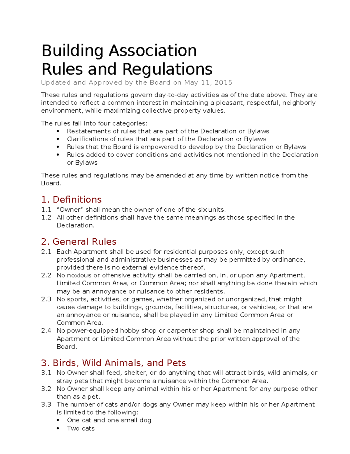 Updated Rules and Regulations for Building Association - May 2015 - Studocu