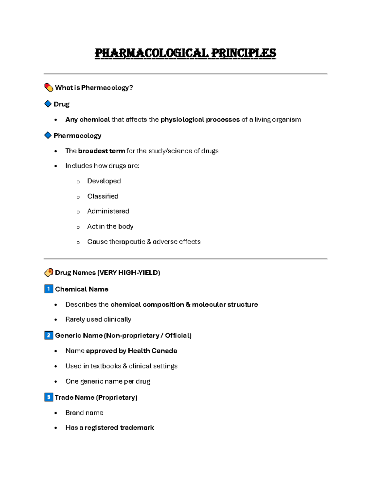 Pharmacology Principles: Chapter 2 Study Notes for Exam Prep - Studocu
