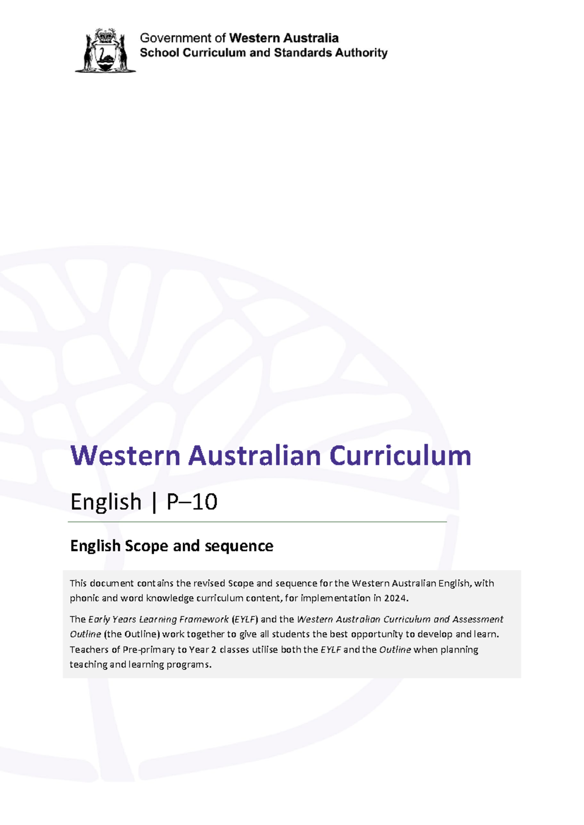 English P-10 Curriculum: Scope and Sequence for 2024 - Studocu
