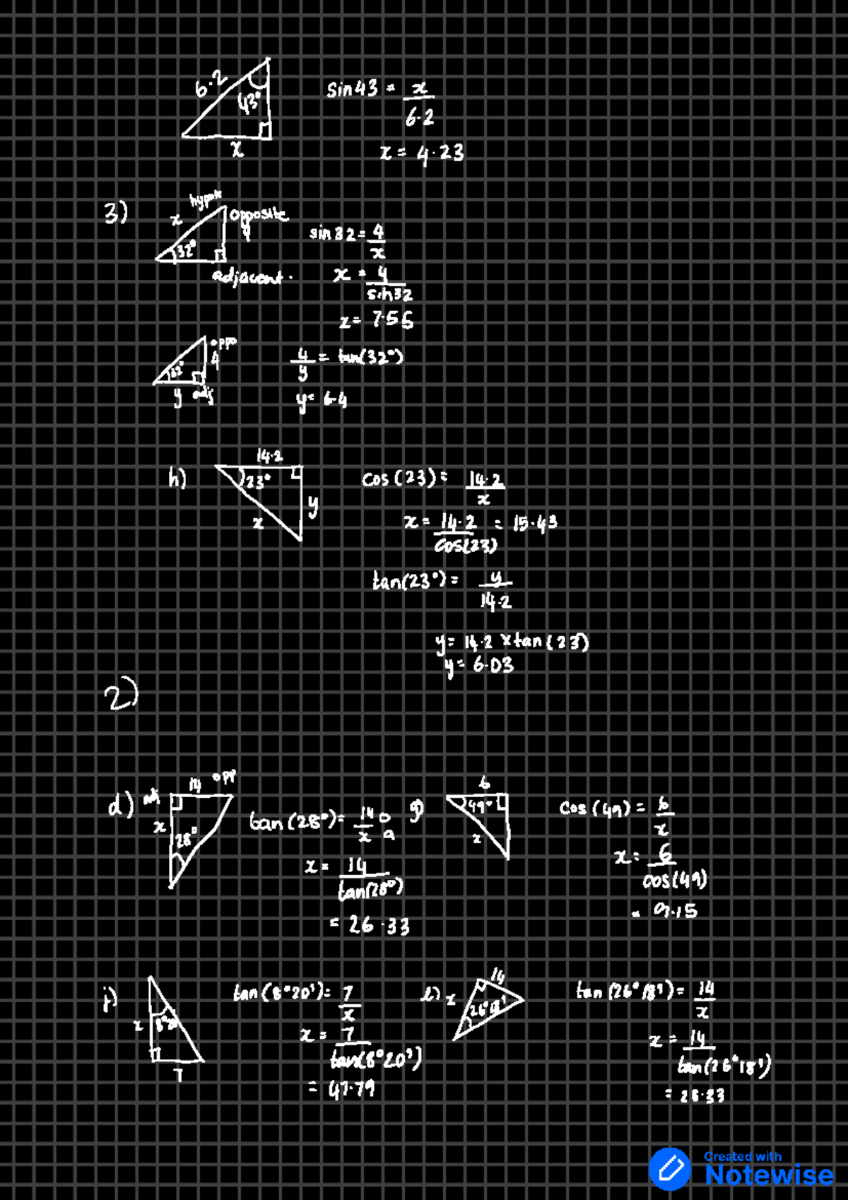 Math 101: Trigonometric Functions and Calculations Notes - Studocu