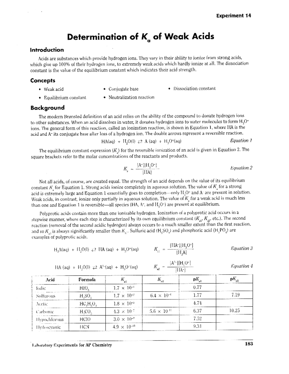 Lab 9 Ka of Weak Acid - ka lab - Procedure Questions (answer these in ...