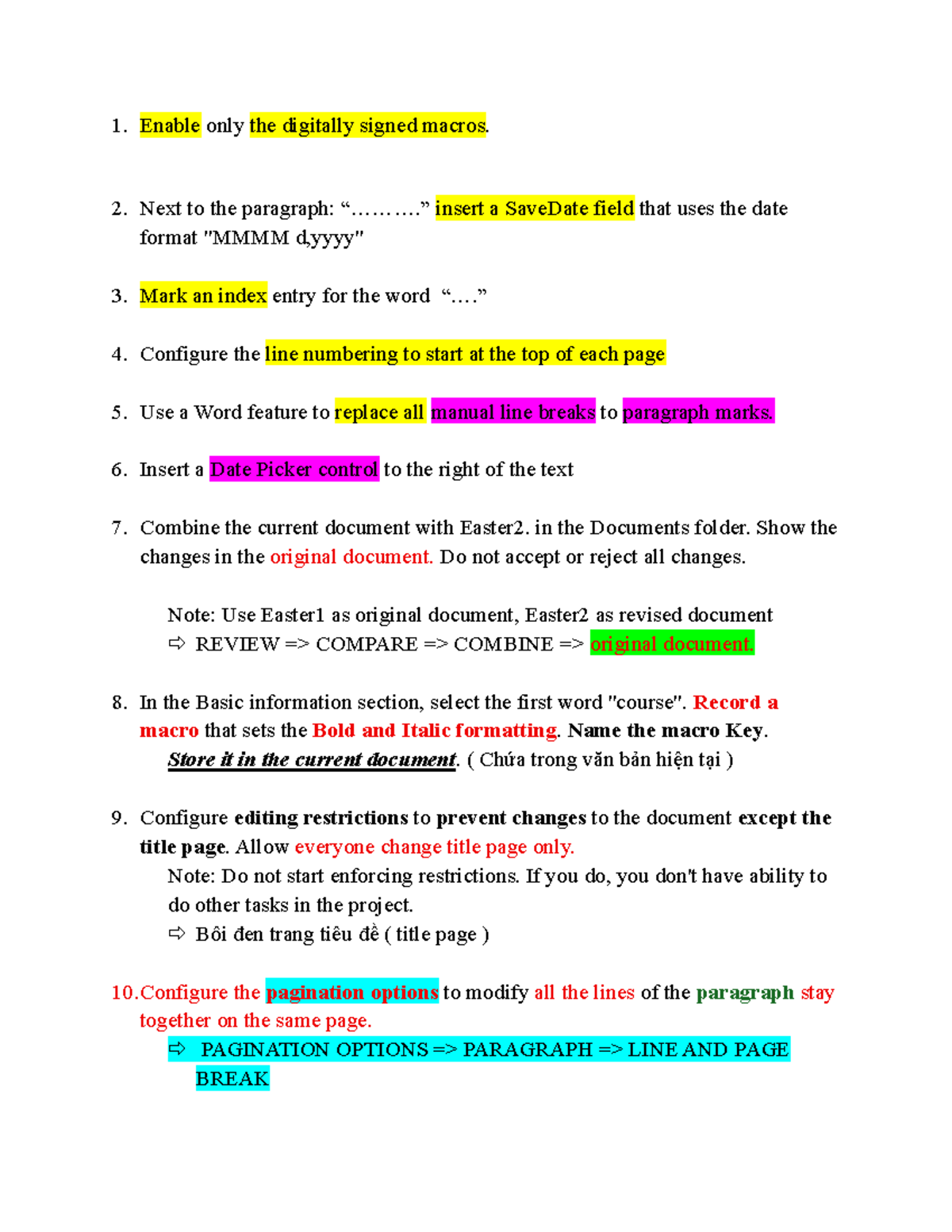 MOS WORD - Document Formatting and Macro Configuration Guide - Studocu