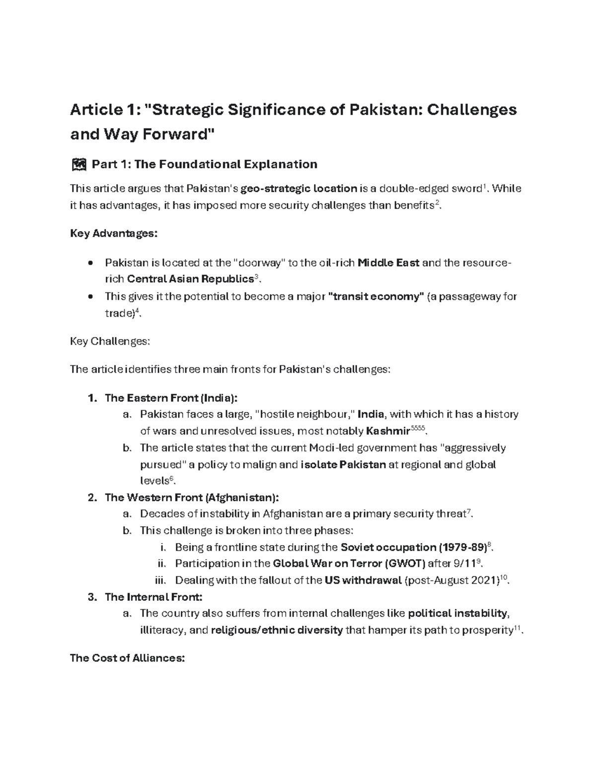 WEEK 10 PAK Studies: Analyzing Pakistan's Security Challenges and ...
