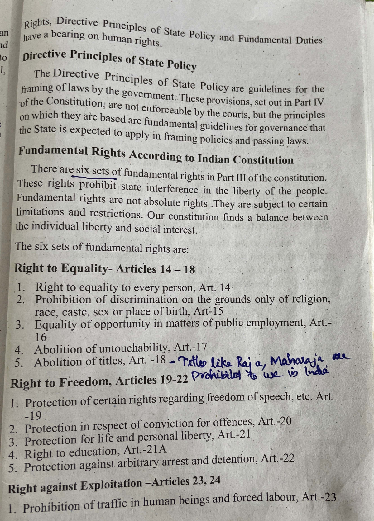 Fundamental Rights - Notes (Law 101) - Studocu
