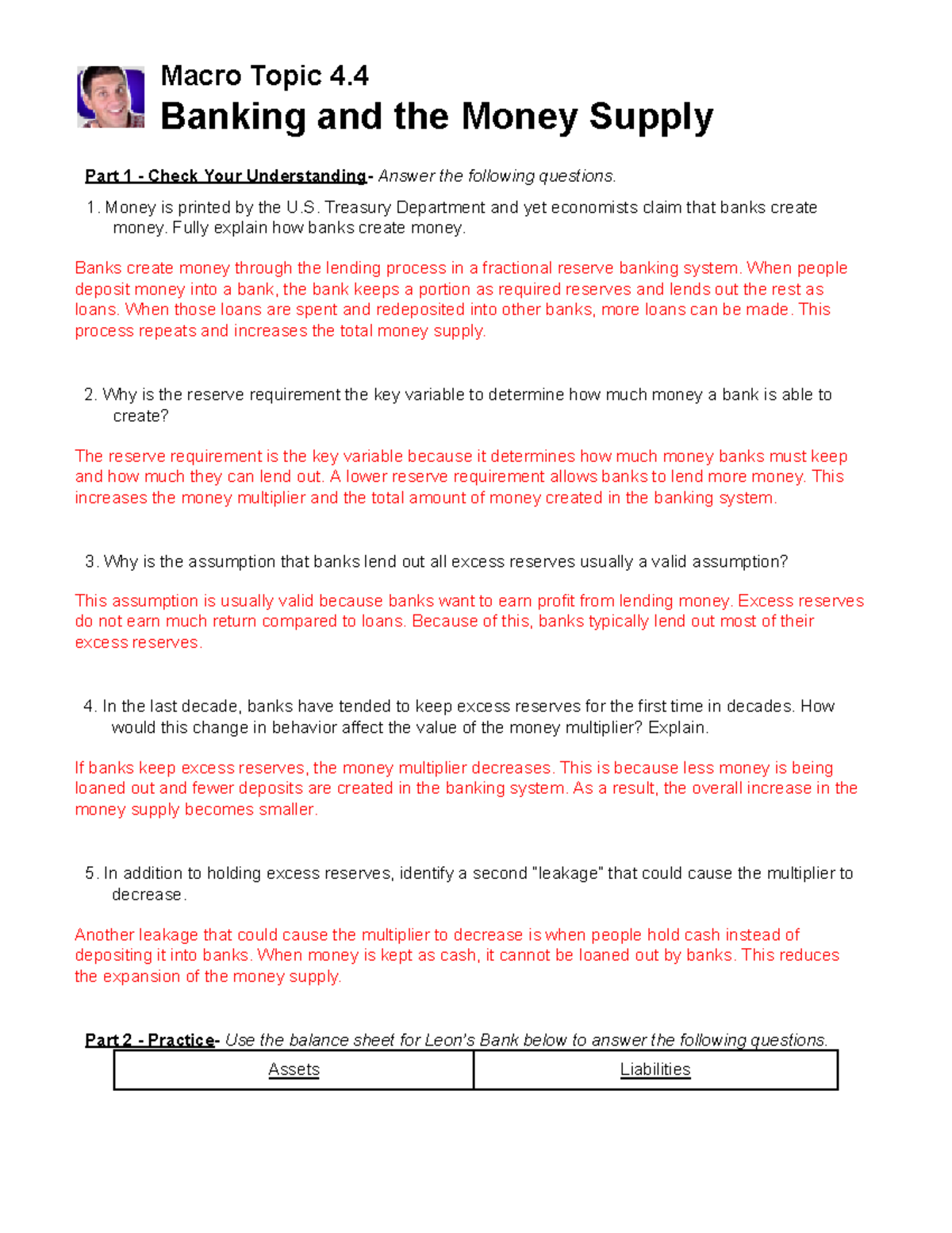 Macro Topic 4.4 - Banking and the Money Supply: Key Concepts Explained ...