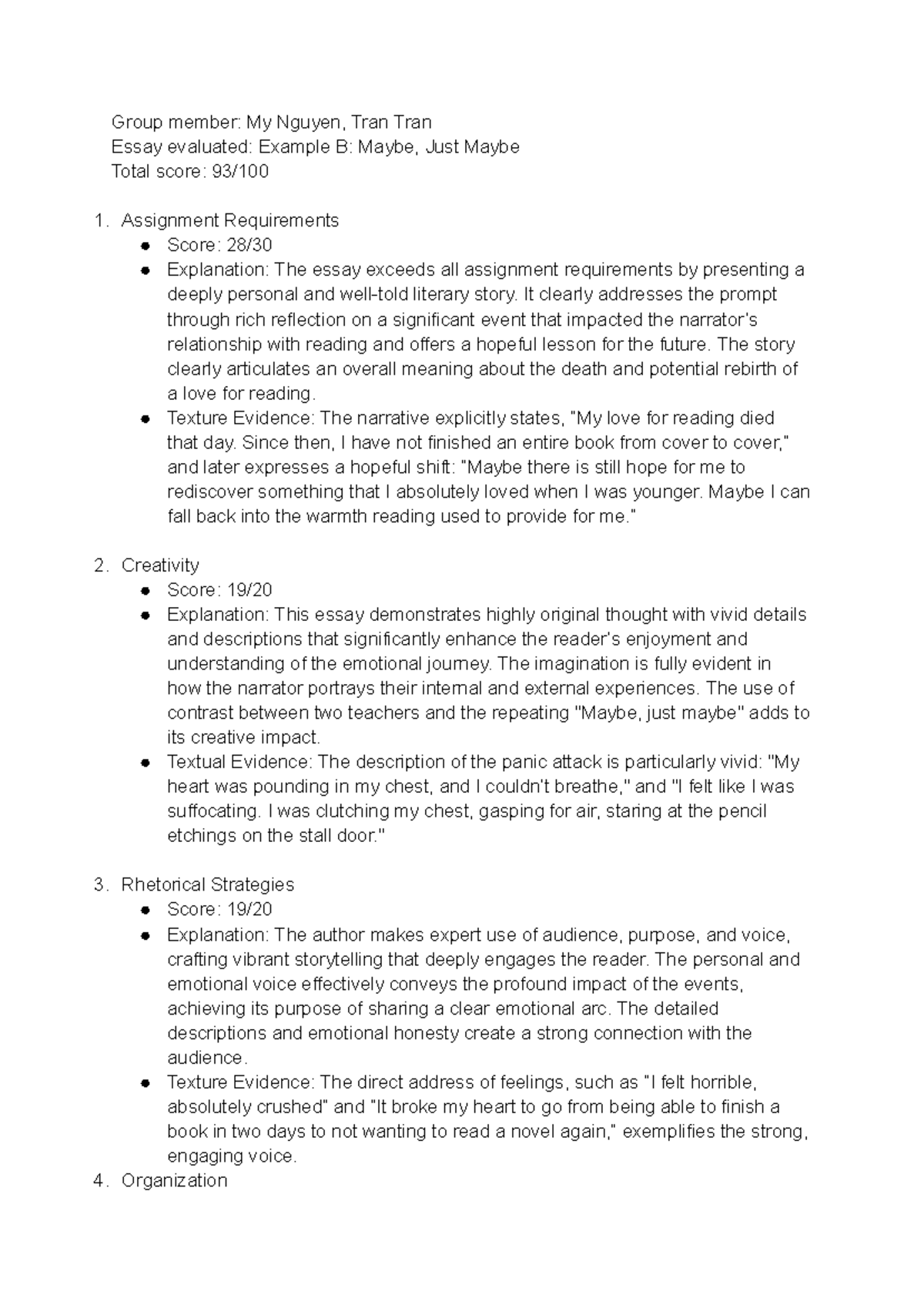 ENG 101 Essay Evaluation: Example B - A Journey of Rediscovery - Studocu
