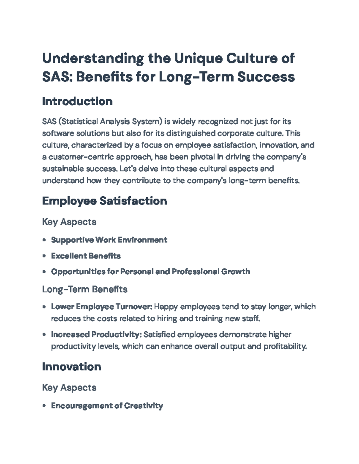 Exploring SAS Corporate Culture: Keys to Long-Term Success ...
