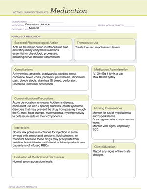 Active Learning Template medication Lorazepam - ACTIVE LEARNING ...